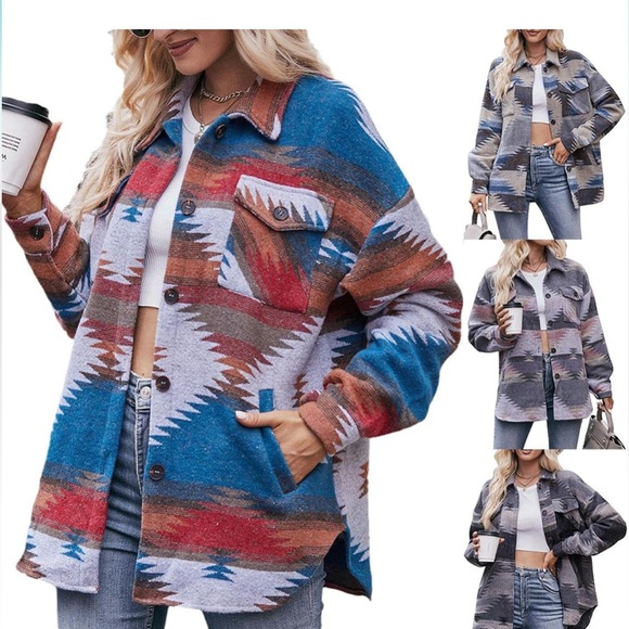 Aqua | Jackets & Coats | Aqua Shacket Jacket Aztec Geometric Jacket ...